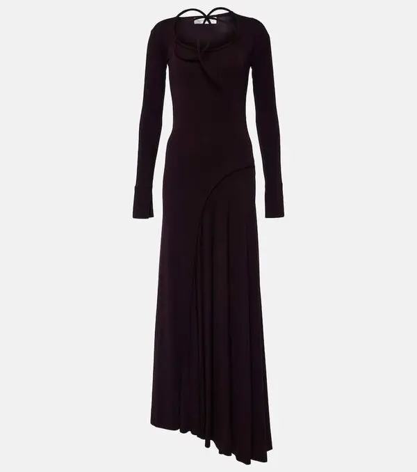 Victoria Beckham Asymmetric Jersey Gown - Purple