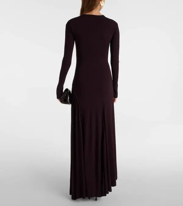 Victoria Beckham Asymmetric Jersey Gown - Purple