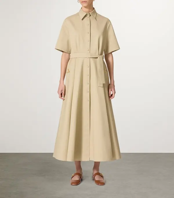 valentino linen dress Corded lace-trimmed linen midi dress - cream