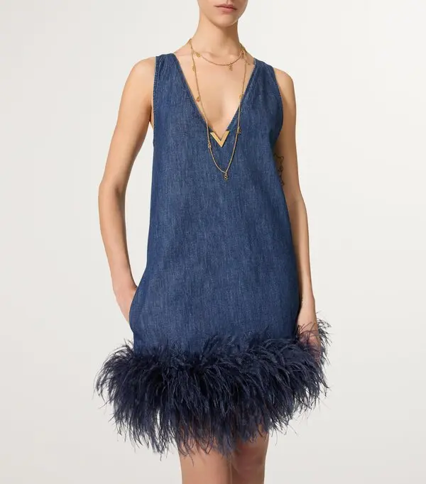 denim dress with feathers Denim feathers corset Denim mini dress,Bustier mini dress,Wedding guest dress summer for plus size,Blue jeans short dress,Second dress bride