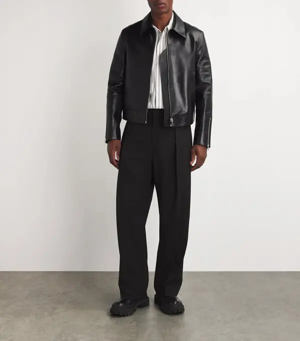LANVIN Leather Collared Jacket