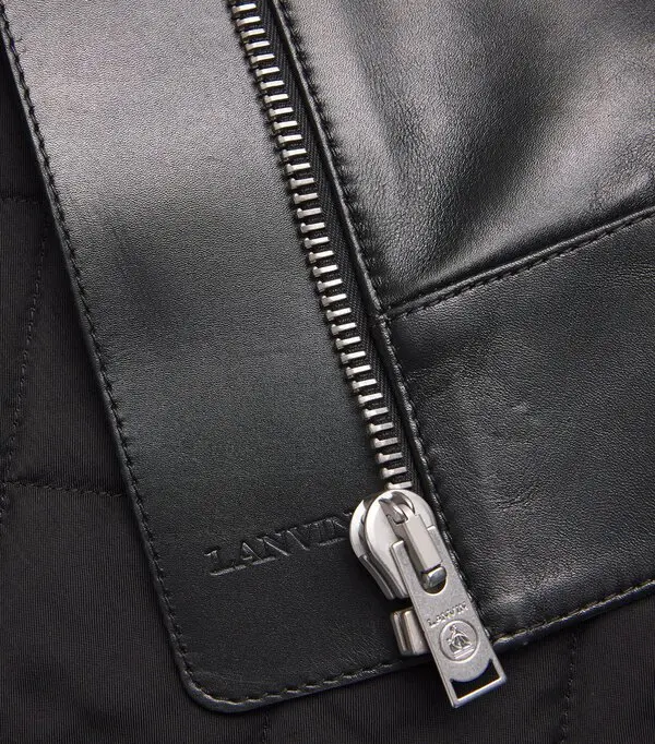 LANVIN Leather Collared Jacket