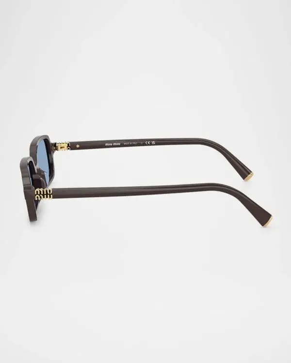 Miu Miu Mu 11zsf Rectangle Sunglasses - Light Blue
