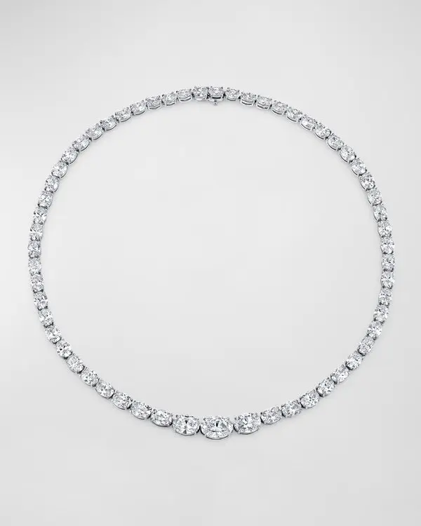 Neiman Marcus Platinum Riviera Necklace 45.56 Tcw - White