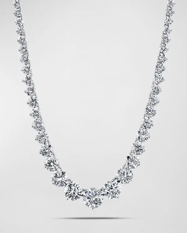 Neiman Marcus Platinum 31.17 Tcw. Diamond Riviera Necklace - White