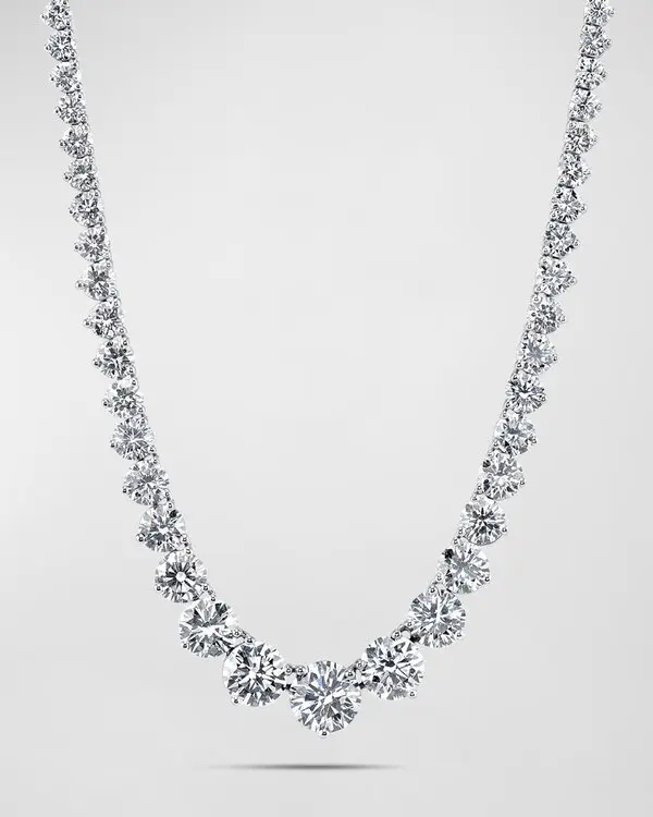Neiman Marcus Platinum 28.73 Tcw Diamond Riviera Necklace - White