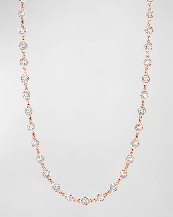 Neiman Marcus 18k Gold 10.45 Tcw Diamond Chain Necklace - Rose Gold