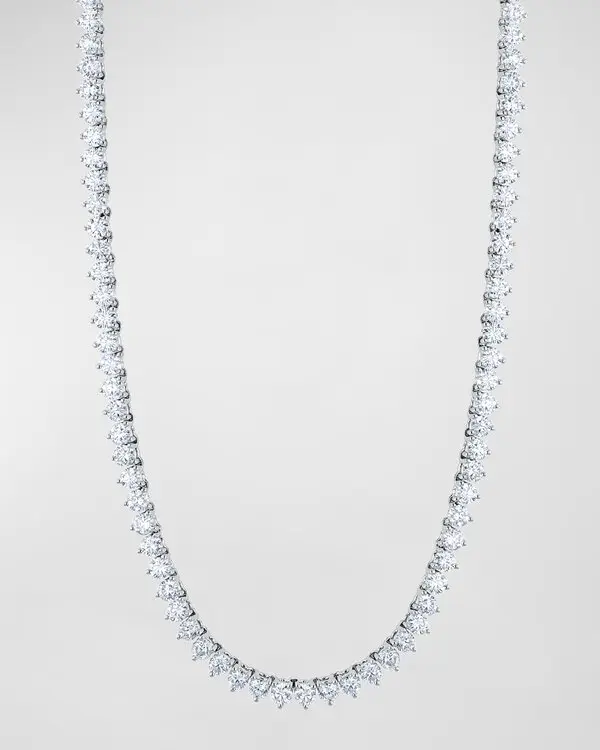 Neiman Marcus 18k Gold Diamond Opera Necklace - White Gold