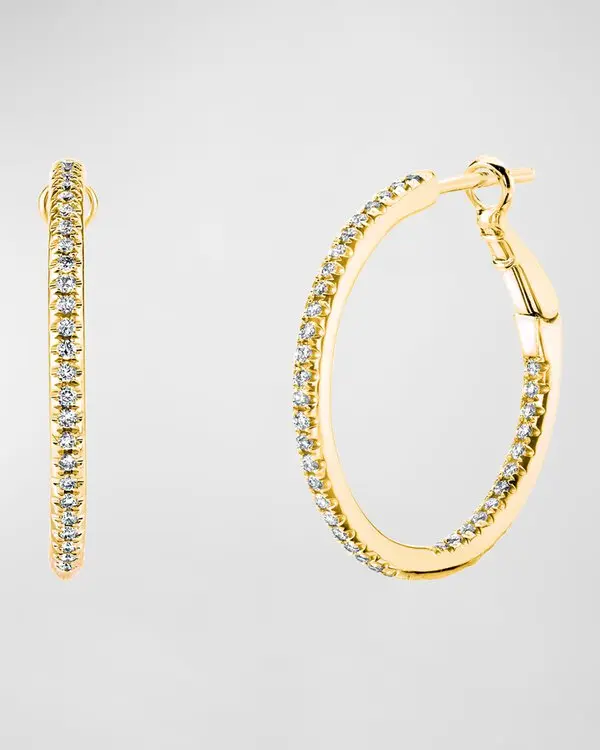 Neiman Marcus X Christina Adamo 18k Gold Diamond Hoop Earrings