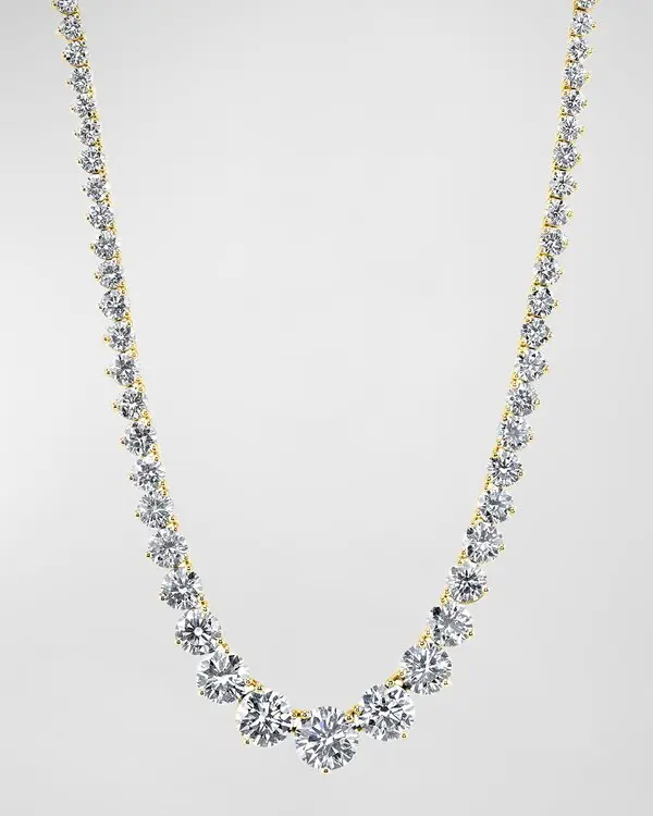 Neiman Marcus 18k Gold 15.00tcw Diamond Riviera Necklace - Yellow Gold