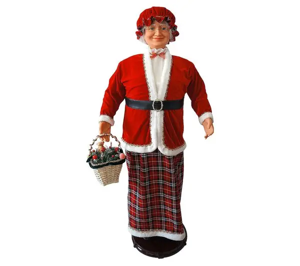 FRASER HILL FARM 58-in. Dancing Mrs. Claus With Festive Basket - One-color
