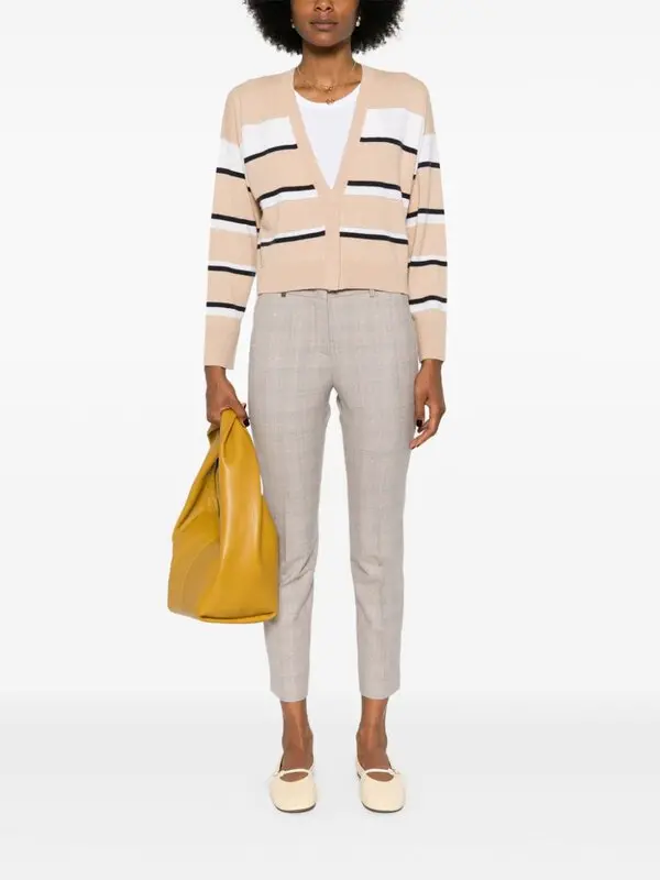 Peserico Bead-embellished Striped Cardigan