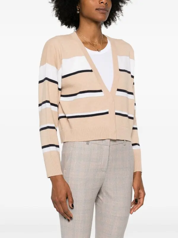 Peserico Bead-embellished Striped Cardigan