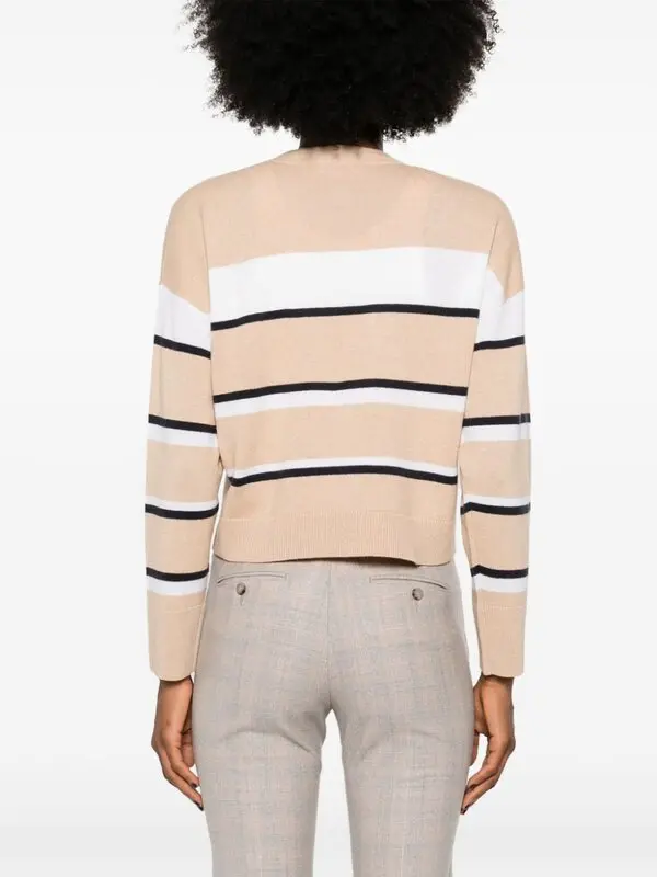 Peserico Bead-embellished Striped Cardigan