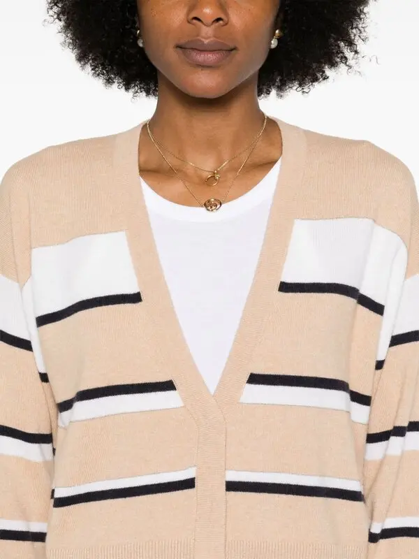 Peserico Bead-embellished Striped Cardigan