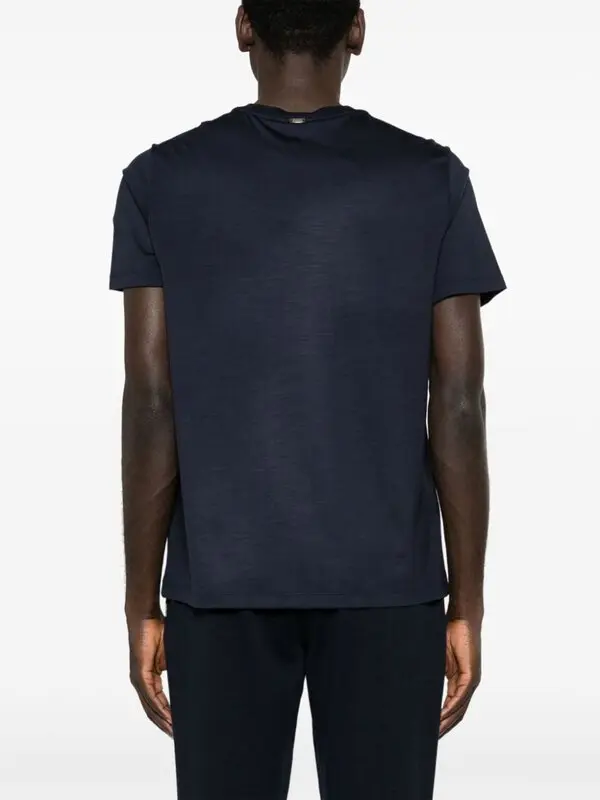 Herno Logo-plaque Wool T-shirt - Blue
