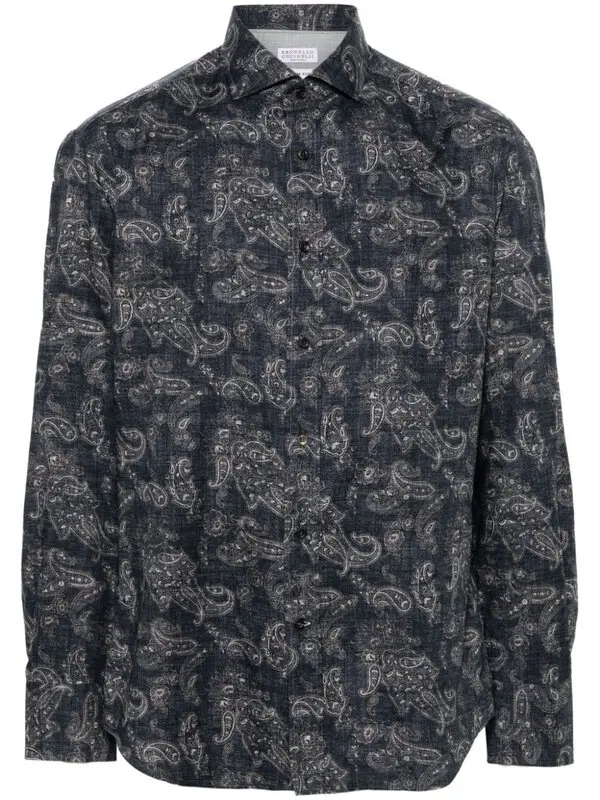 Brunello Cucinelli Paisley Cotton Shirt