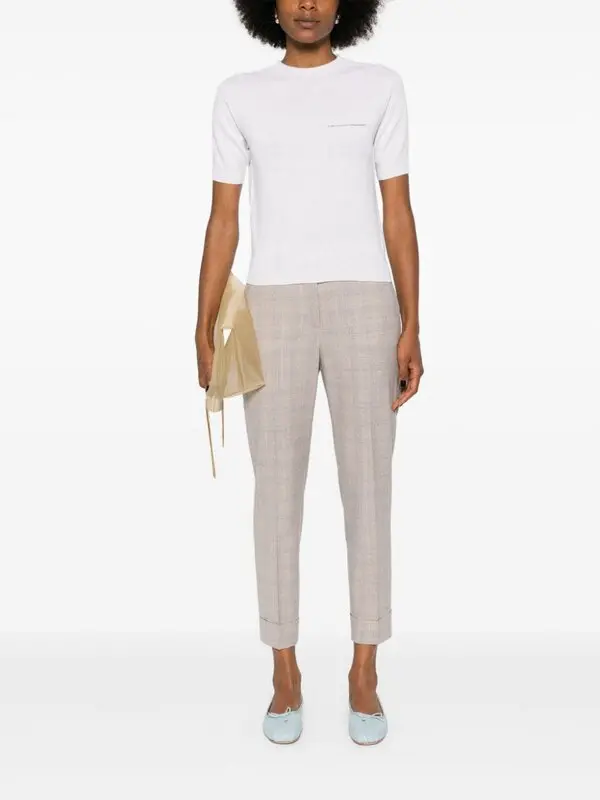 Peserico Bead-embellished Knitted Top - White