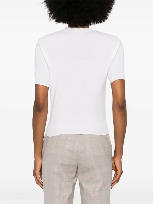 Peserico Bead-embellished Knitted Top - White