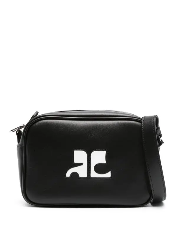 COURREGES Reedition Leather Shoulder Bag - Black