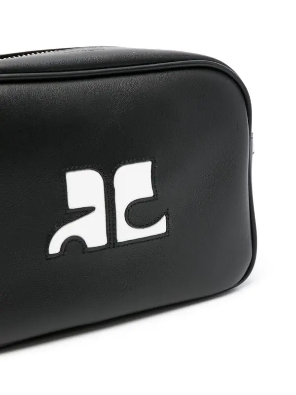 COURREGES Reedition Leather Shoulder Bag - Black