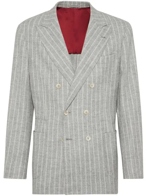 Brunello Cucinelli Striped Double-breasted Blazer