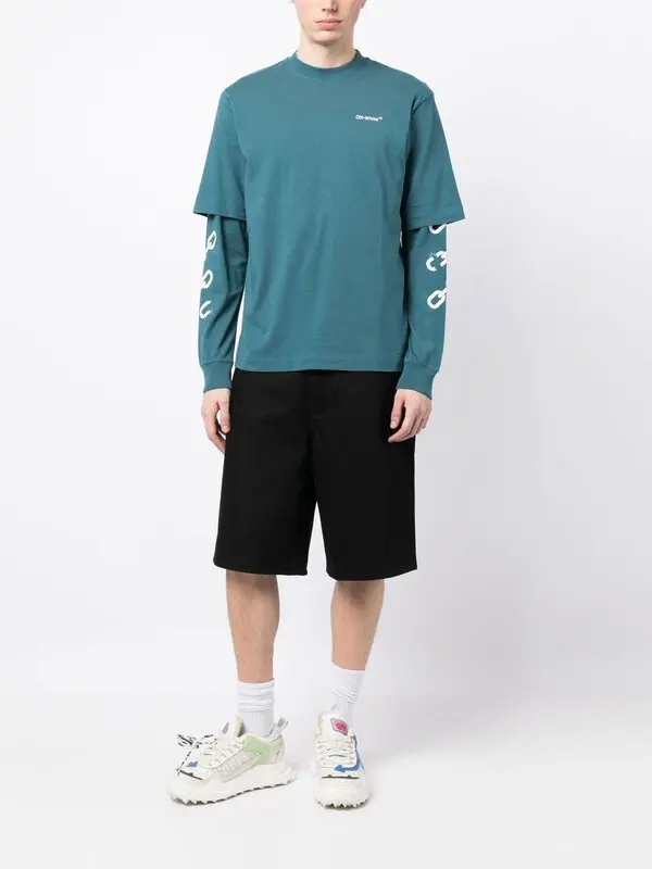 Off-White Logo-print Knee-length Shorts