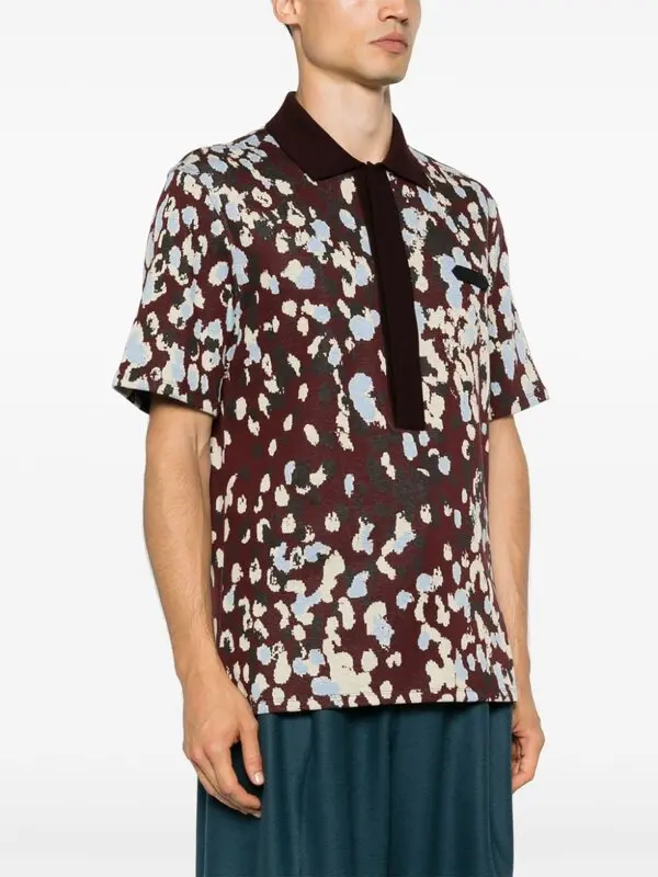 LANVIN Patterned-jacquard Cotton Polo Shirt