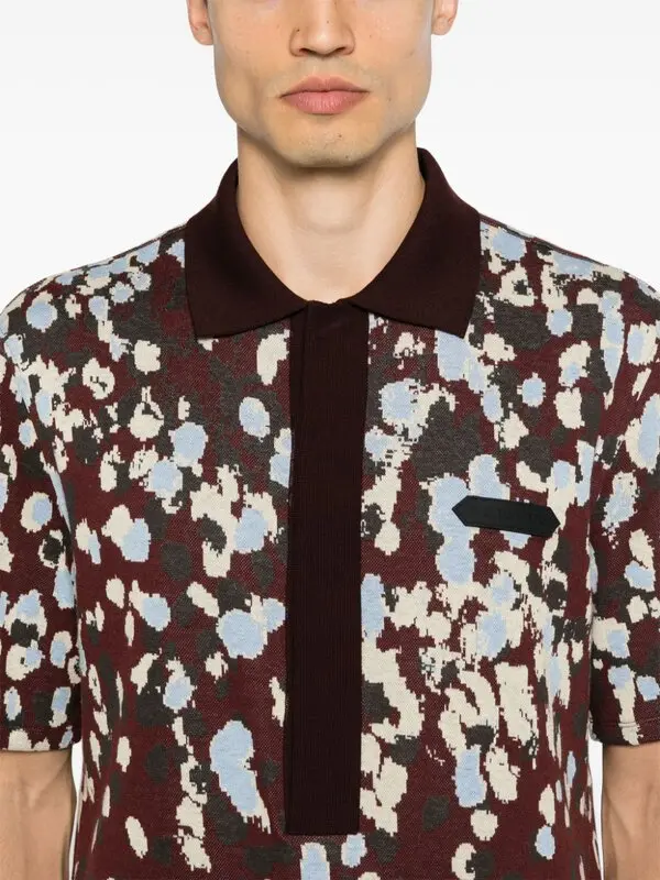 LANVIN Patterned-jacquard Cotton Polo Shirt