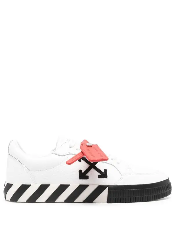 Off-White Low Vulcanized Leather Sneakers - White