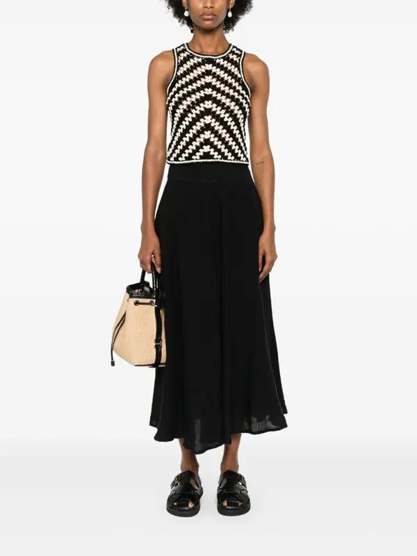 120% Lino Linen A-line Skirt - Black