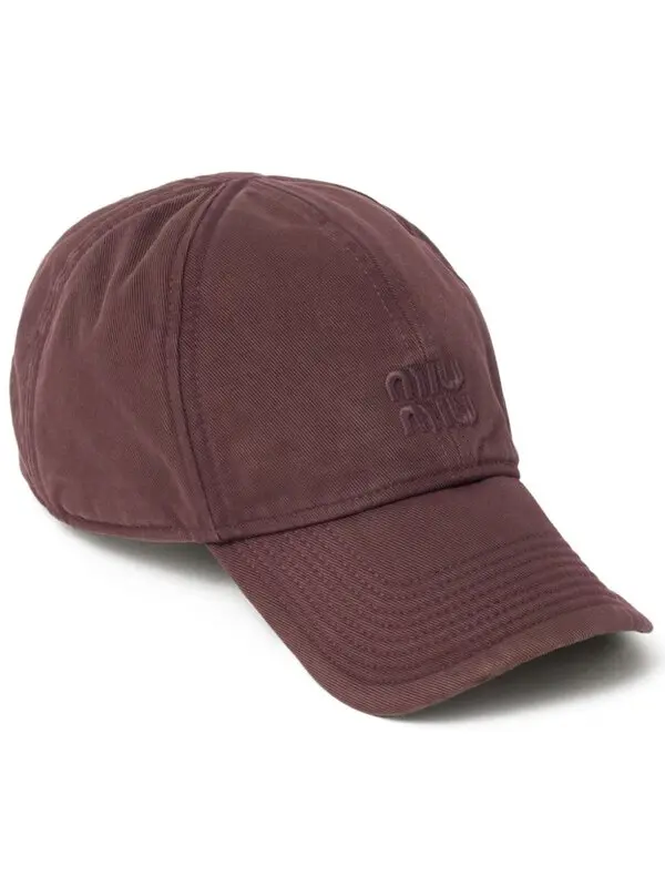 Miu Miu Baseball Cap With Embroidered Logo - Red