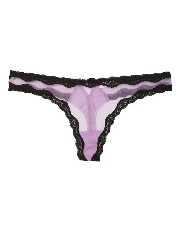 FLEUR DU MAL Sheer Tulle Thong - Purple