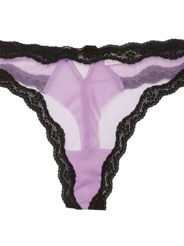 FLEUR DU MAL Sheer Tulle Thong - Purple