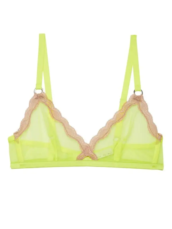 FLEUR DU MAL Sheer Tulle Bralette - Green