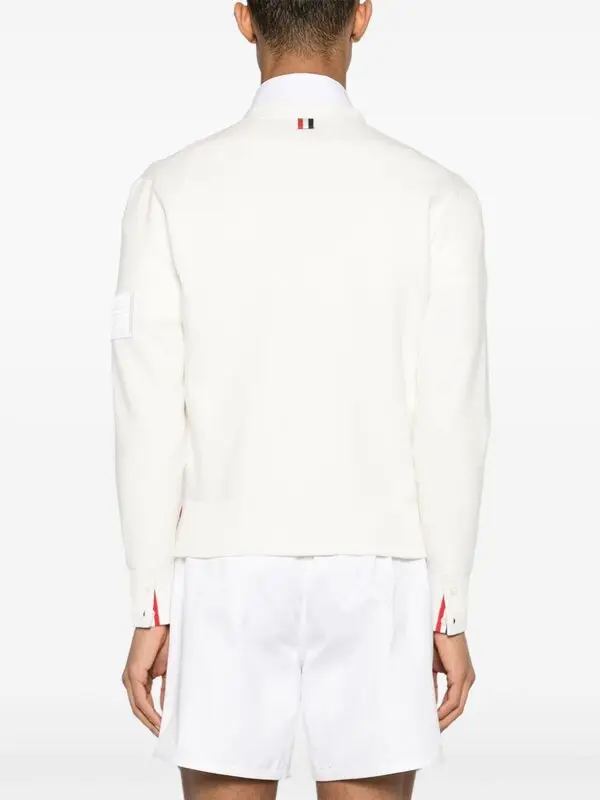 Thom Browne Logo-patch Cotton Cardigan
