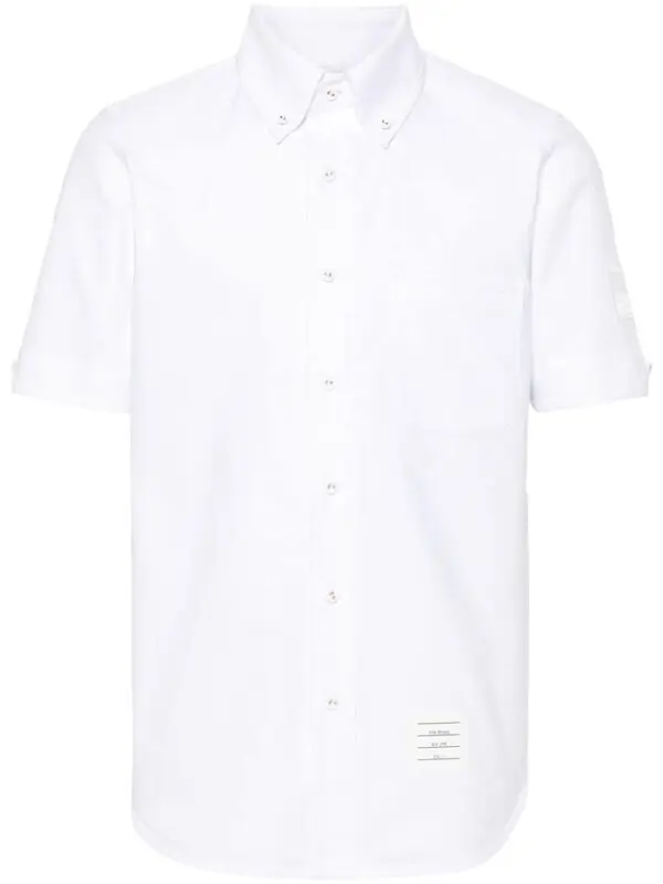 Thom Browne Logo-patch Cotton Shirt