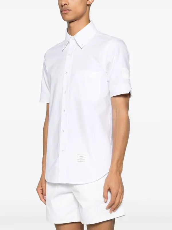 Thom Browne Logo-patch Cotton Shirt