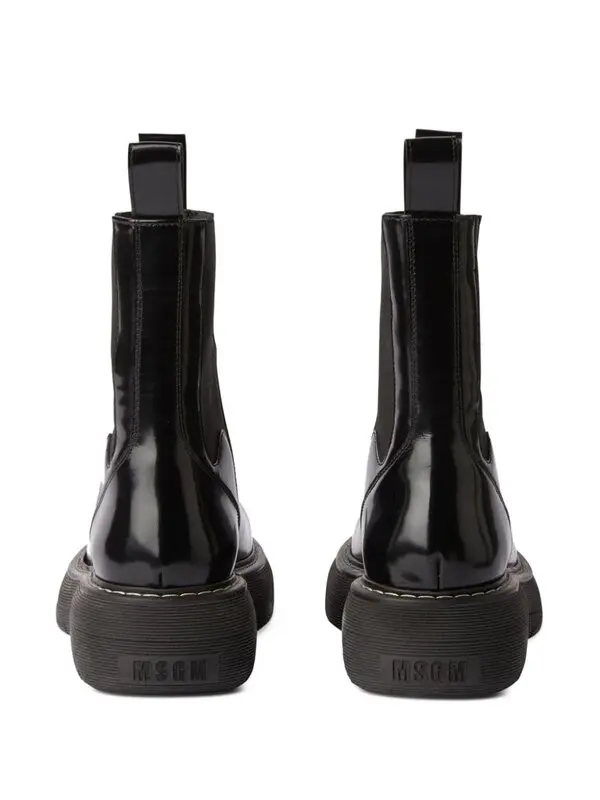 MSGM Platform Leather Chelsea Boots
