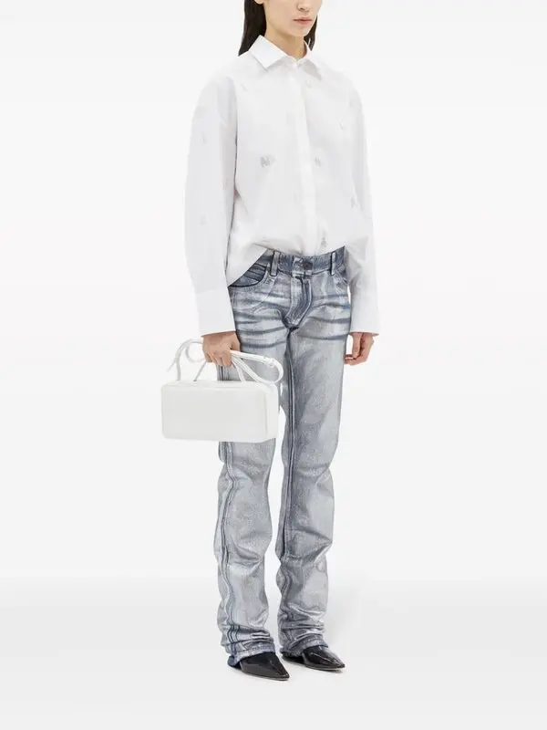 MSGM Metallic-finish Straight Jeans - Blue