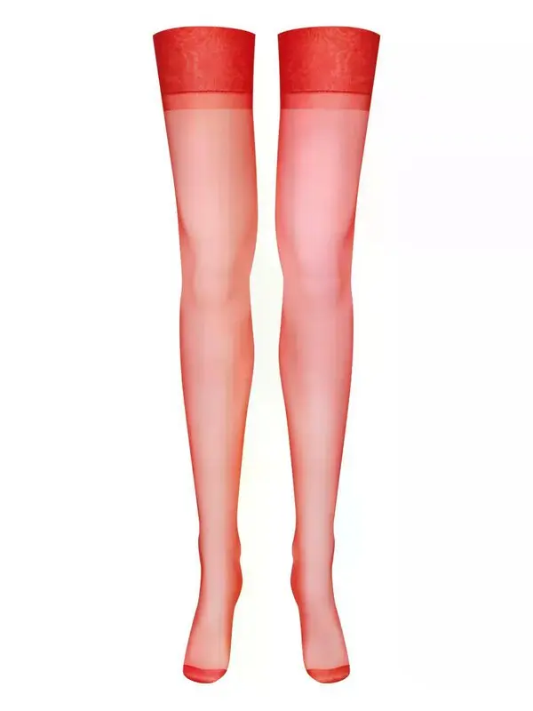 MAISON CLOSE Seamless Sheer Stockings - Red