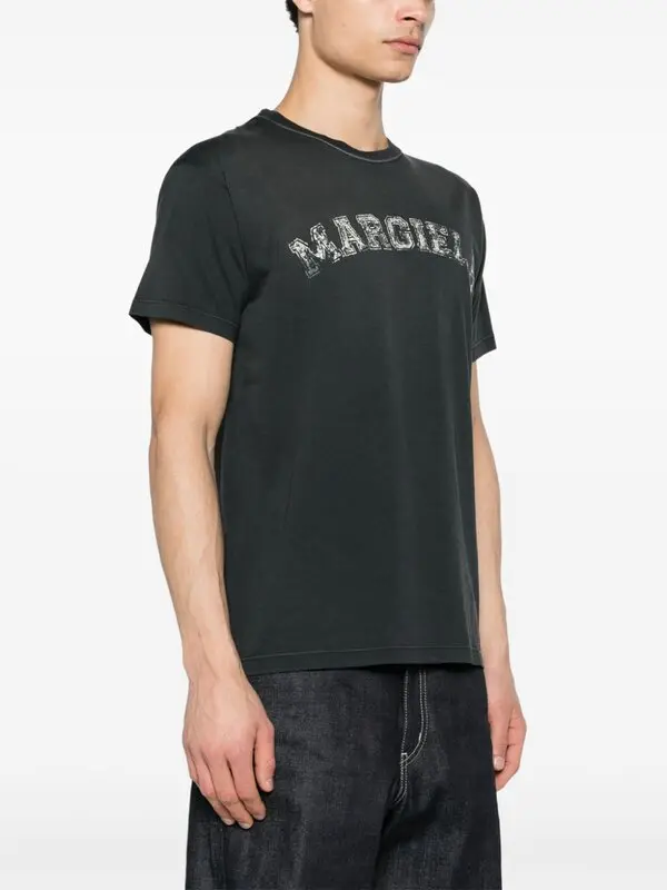 MAISON MARGIELA Logo Print Cotton T-shirt - Black