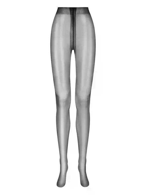 MAISON CLOSE Satin High-waisted Tights - Black