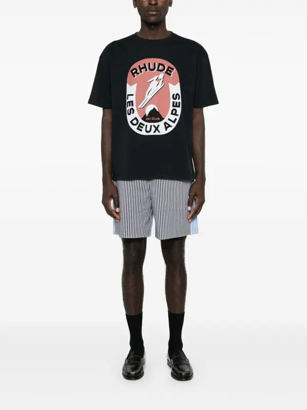 Rhude Logo-print Cotton T-shirt - Black
