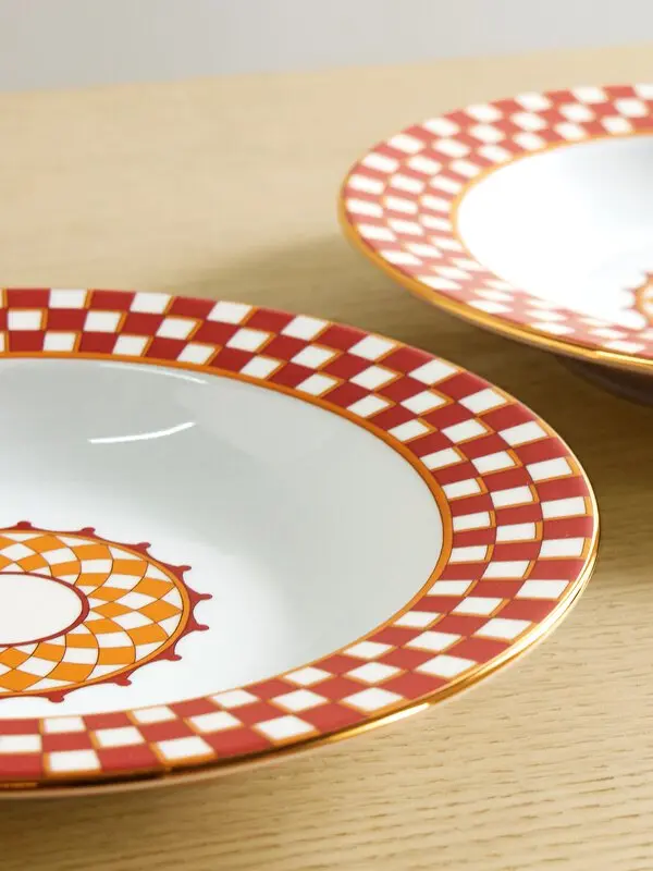 La DoubleJ Gold-plated Porcelain Soup Bowl And Dinner Plate Set