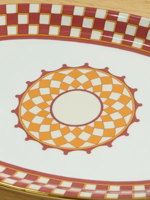 La DoubleJ Gold-plated Porcelain Platter - Orange