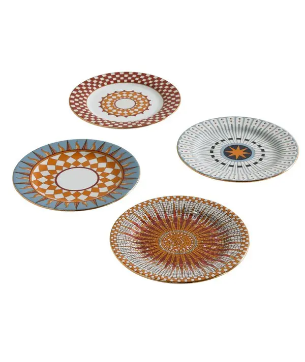 La DoubleJ Set Of Four Gold-plated Porcelain Dessert Plates