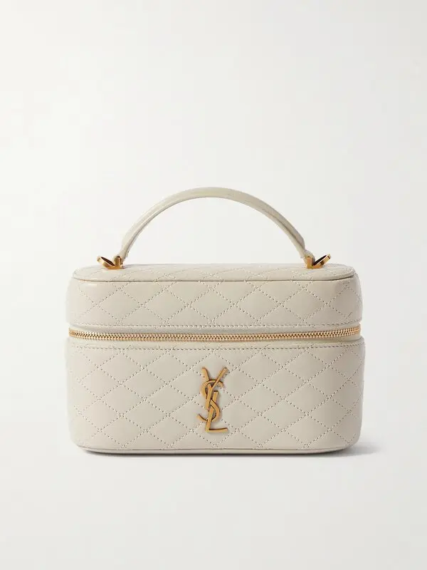 Saint Laurent Gaby Vanity Leather Shoulder Bag - Neutrals