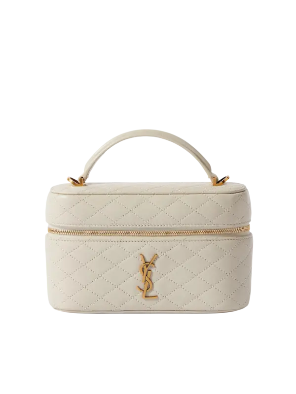 Saint Laurent Gaby Vanity Leather Shoulder Bag - Neutrals