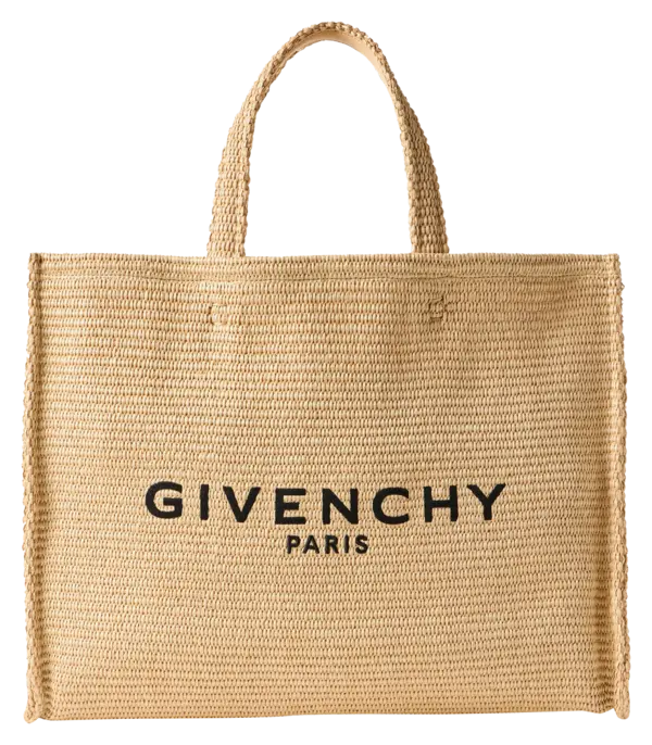 Givenchy Medium Logo-embroidered Raffia Tote
